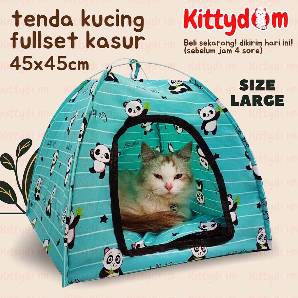 Jual KITTYDOM Tenda Kucing Lipat Portable Motif Fullset Alas Bantal ...