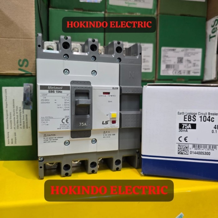 Jual ELCB LS 4P 75A 30MA / LS EBS 104C 75A / ELCB EBS-104c 4P 75A 30MA 37KA 415/460V ORIGINAL LS ...