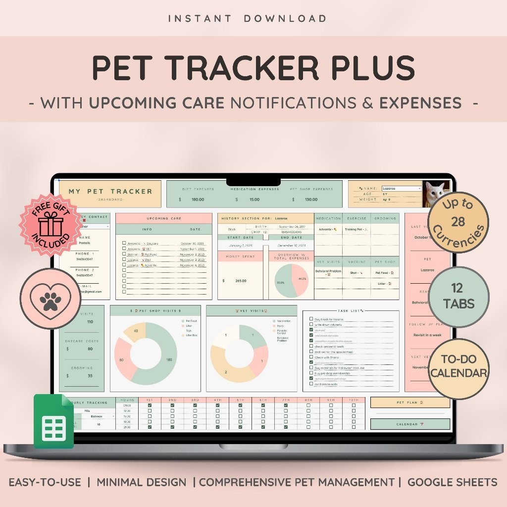 Jual Premium Pet Care Tracker | Organize Your Pet's Life | Essential ...
