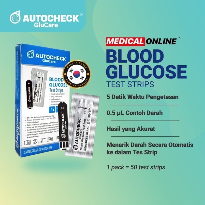 Jual Anggit STRIP AUTOCHECK GLUCARE GLUCOSE TEST STRIPS CEK GULA DARAH ...