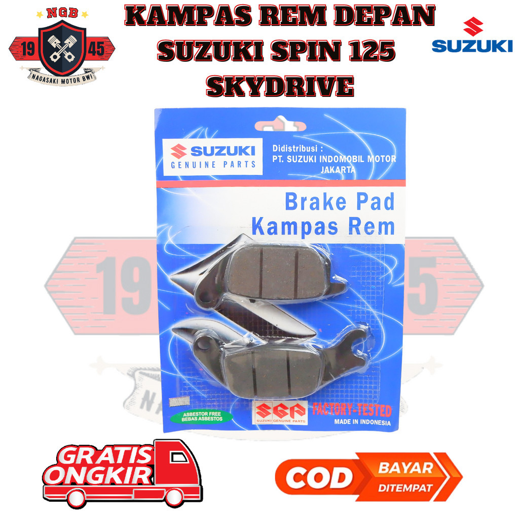 Jual Kampas Rem Cakram Depan Suzuki Spin 125 & Skydrive / Kampas Rem ...
