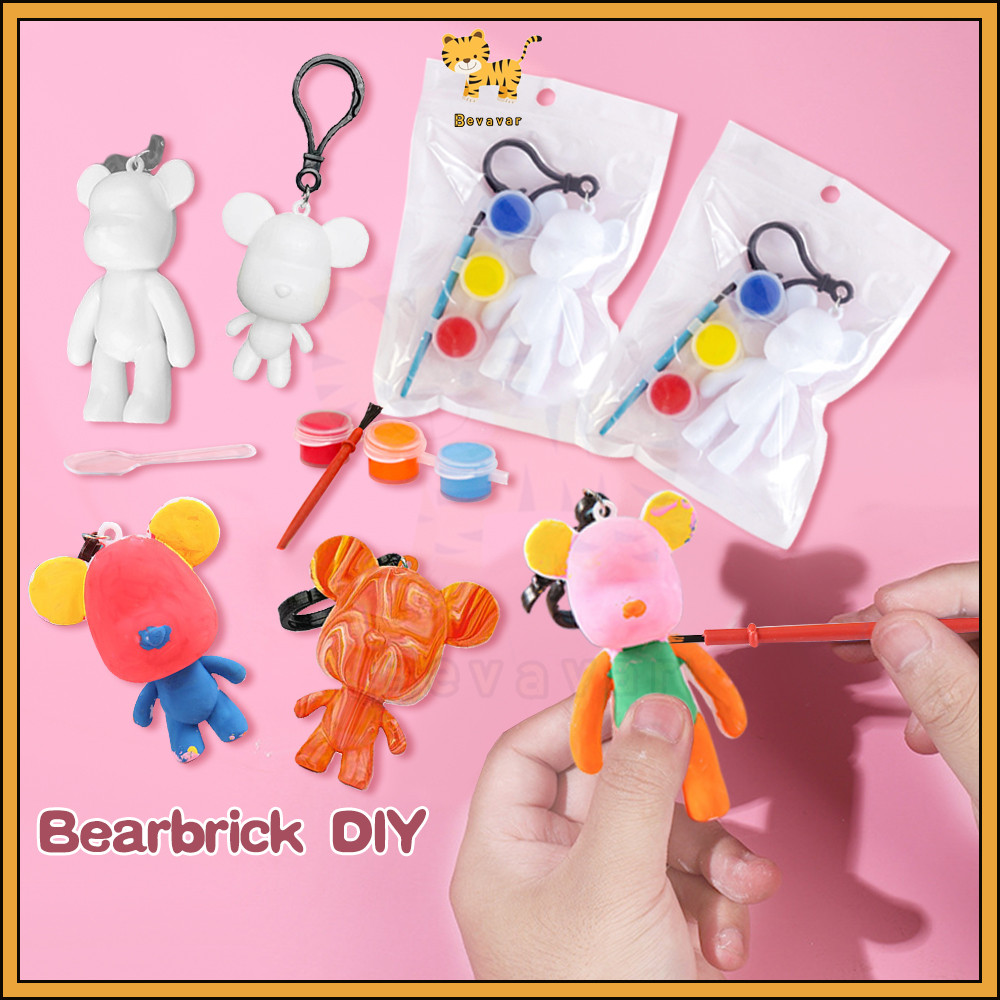 Jual ID Bevavar Gantungan Kunci DIY Fluid Bear paint color DIY Painting ...