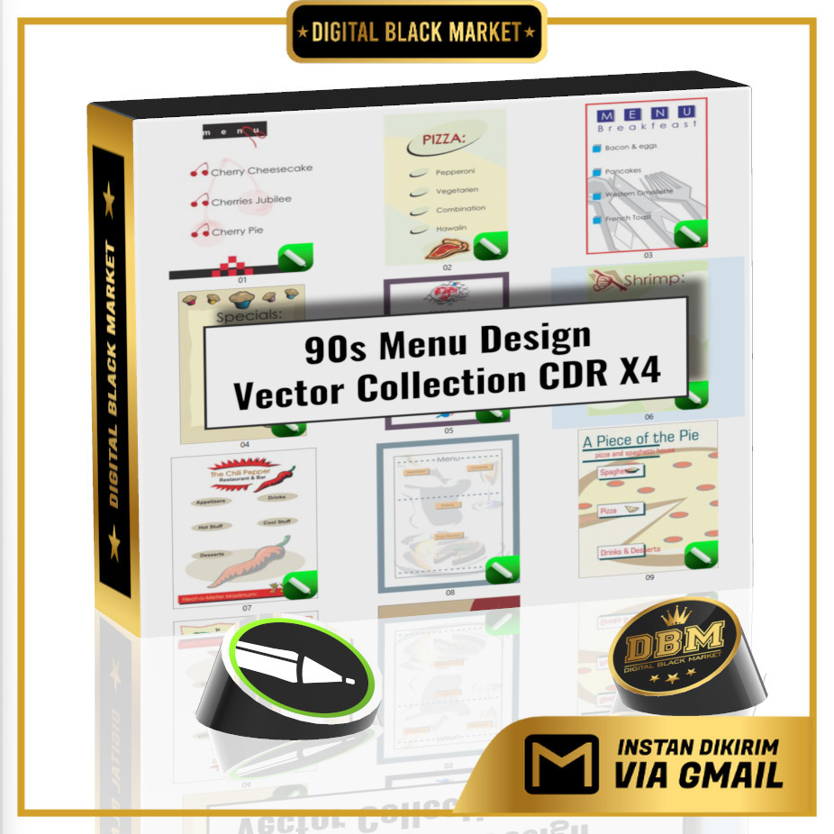 Jual ID99226 - 90s Menu Design Vector Collection CDR X4 | Shopee Indonesia