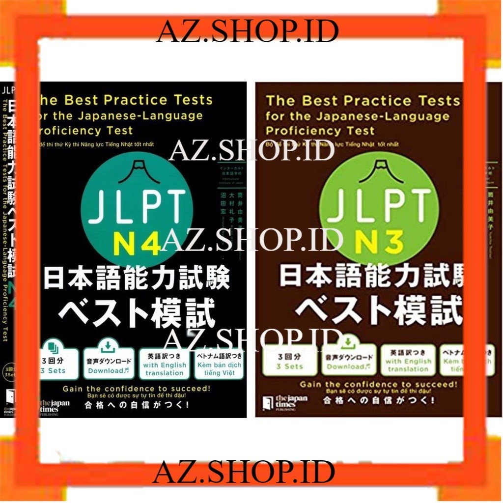 Jual Buku N4-N3 / The Best Practice Tests For The JLPT / Black & White ...