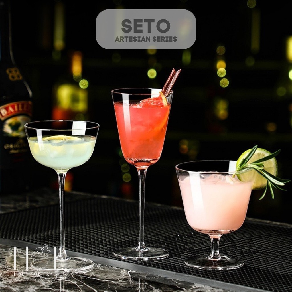 Jual [HOF] SETO Gelas Kaca Artesian | Cocktail Mocktail Glass Martini ...