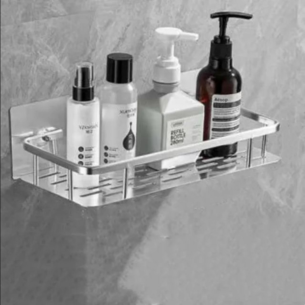 Jual Rak Kamar Mandi Bathroom Shelves No-drill Wall Mount Aluminium ...