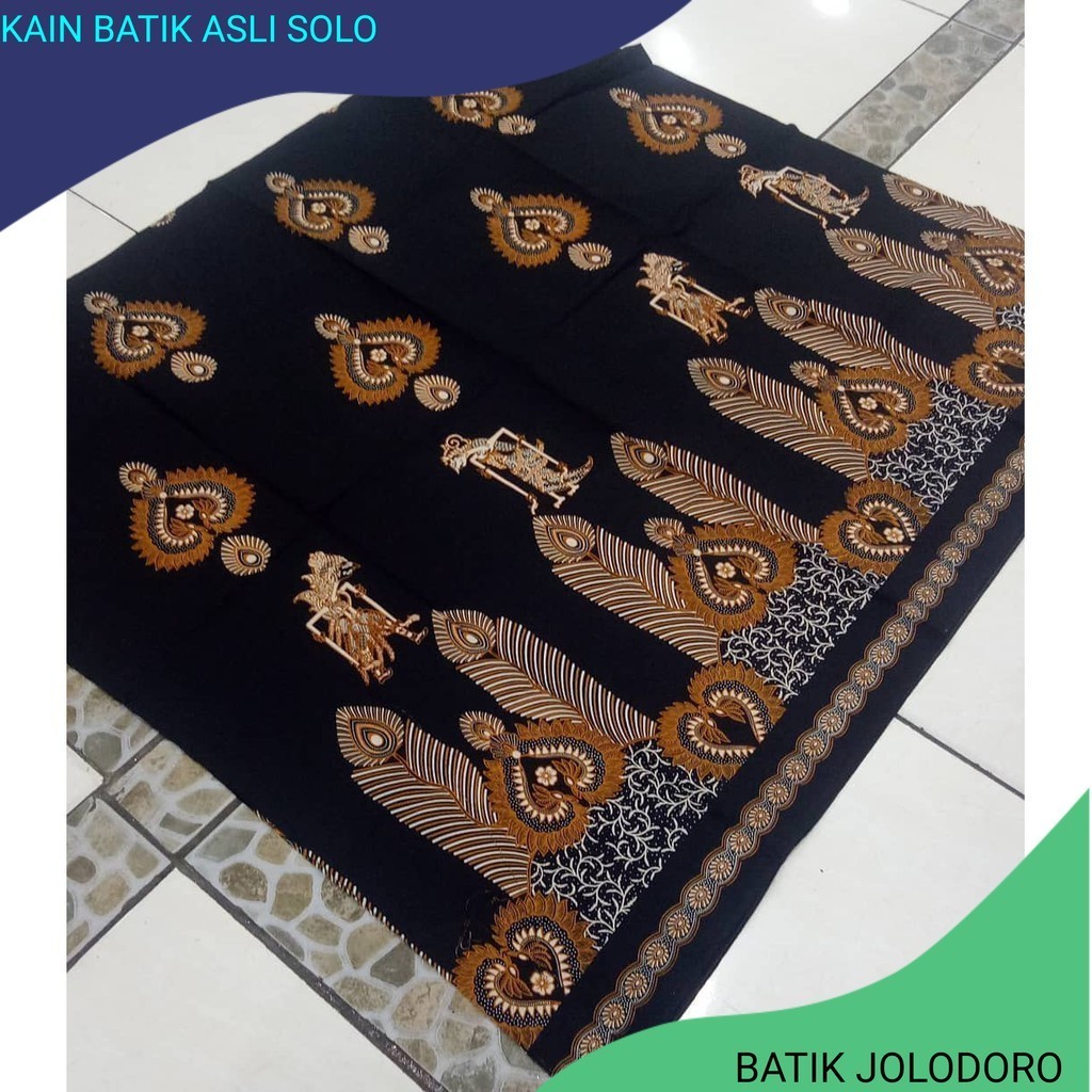 Jual Kain Batik SOLO motif wayang Rama Sinta warna dasar hitam | Shopee ...