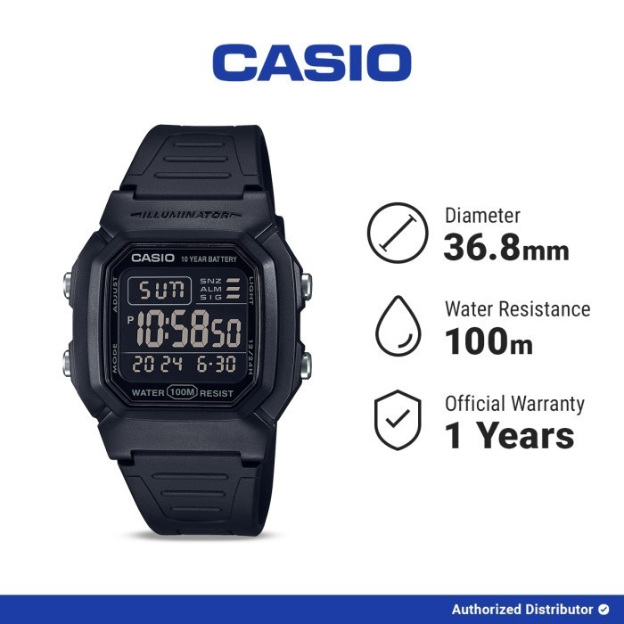 Jual [READY INSTANT] Casio General W-800H-1BVDF Jam Tangan Pria Original Digital Black | Shopee ...