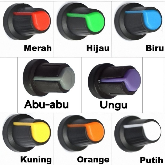 Jual Knop Potensiometer 8 Warna / Kenop Potensio Mixer Kualitas Bagus ...