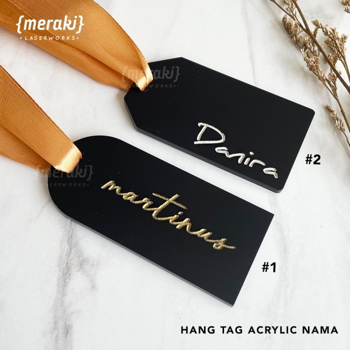 Jual Bag Tag Akrilik Hitam Custom Hang Tag / Hiasan Gift Hampers Tag ...
