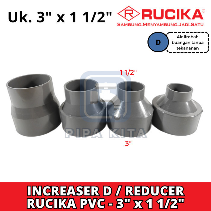 Jual Increaser D 3 x 1 1/2 Inch RUCIKA PVC Verlop Sok Reducer DV Vlok ...