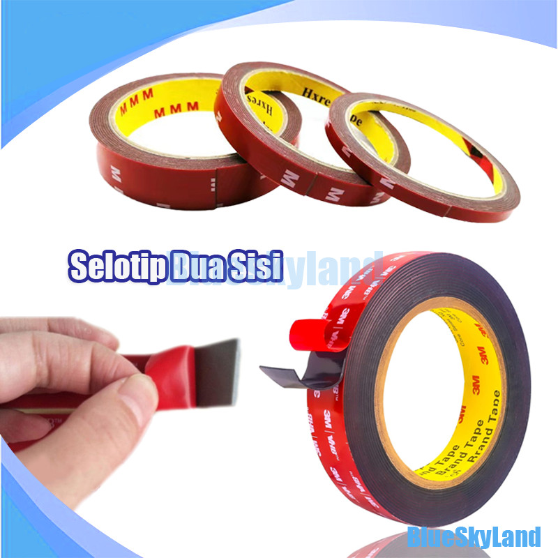 Jual Double Tape 3m Merah Double Tip Lem 2 Sisi Kecil Besar Panjang 3M ...