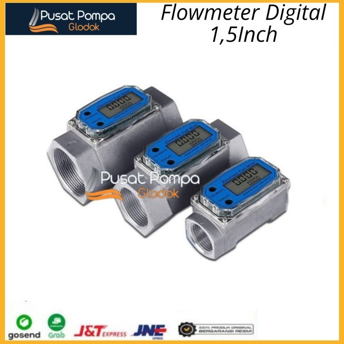 Jual digital flow meter turbine 1,5 inch Flow meter Solar/Air Digital 1 ...