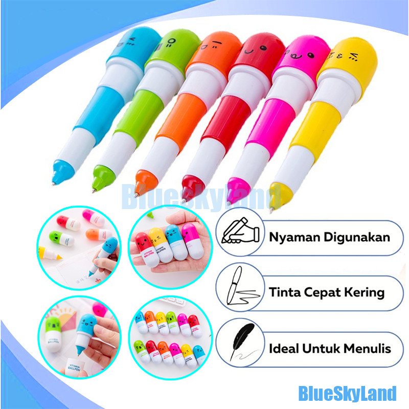 Jual Pulpen Emoticon Vitamin / Pen Unik / Pena Kapsul / Pulpen Emoticon ...