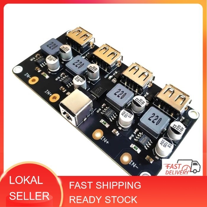 Jual 4 Way Fast Module 12V 24V to QC3.0 Power Module USB Phone Charging ...