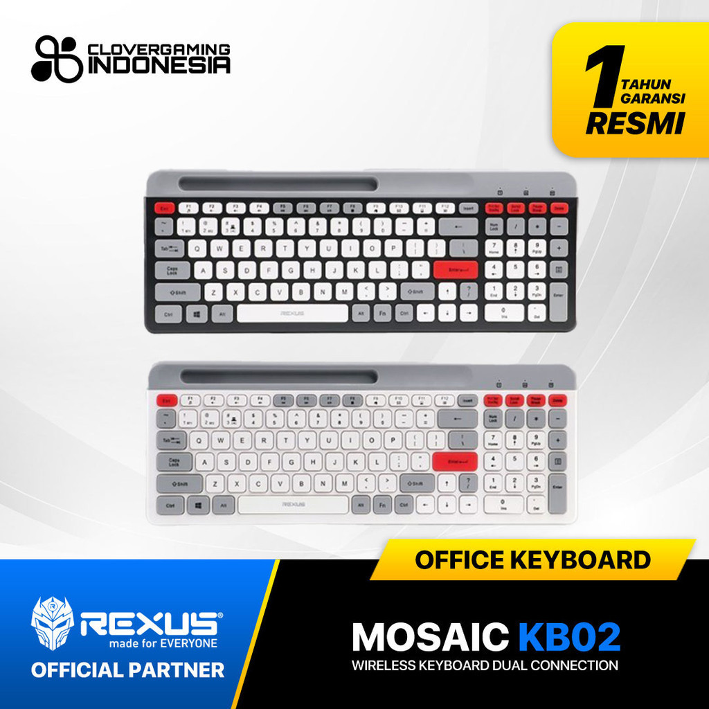 Jual Rexus KB02 / KB-02 Mosaic Wireless Keyboard Dual Connection with ...