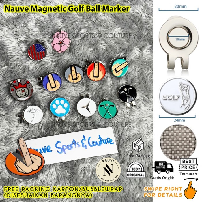 Jual Magnetic Golf Ball Marker Middle Finger Metal Golf Mark Magnet Hat ...
