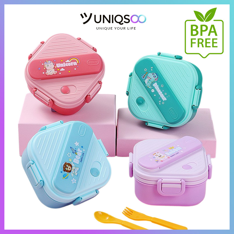 Jual Kotak Makan Anak 2 Lapis Lucu Karakter Anti Tumpah 1000ml Free Sendok Garpu Tempat Lunch ...