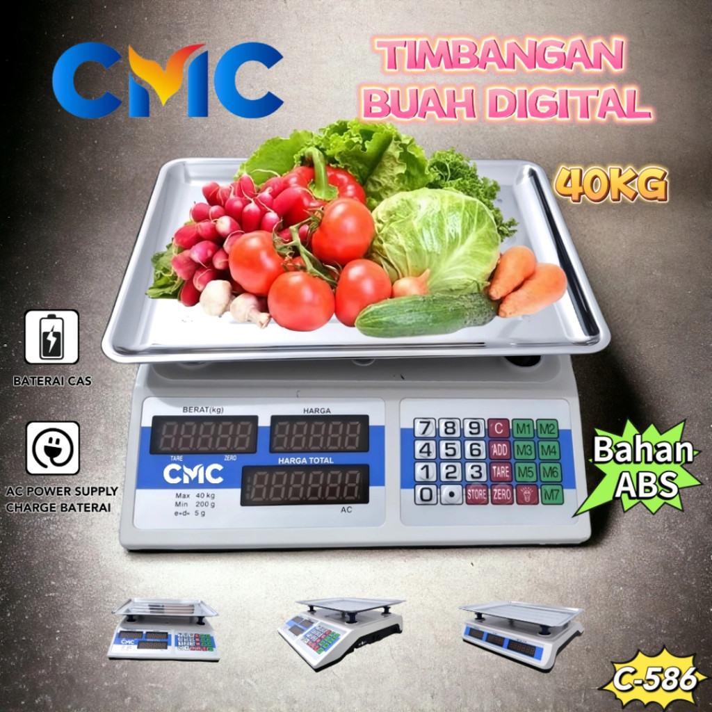 Jual ft43ed CMC[C-586]Timbangan Buah Digital 40kg Digital Computing Scale 40Kg Double Display ...