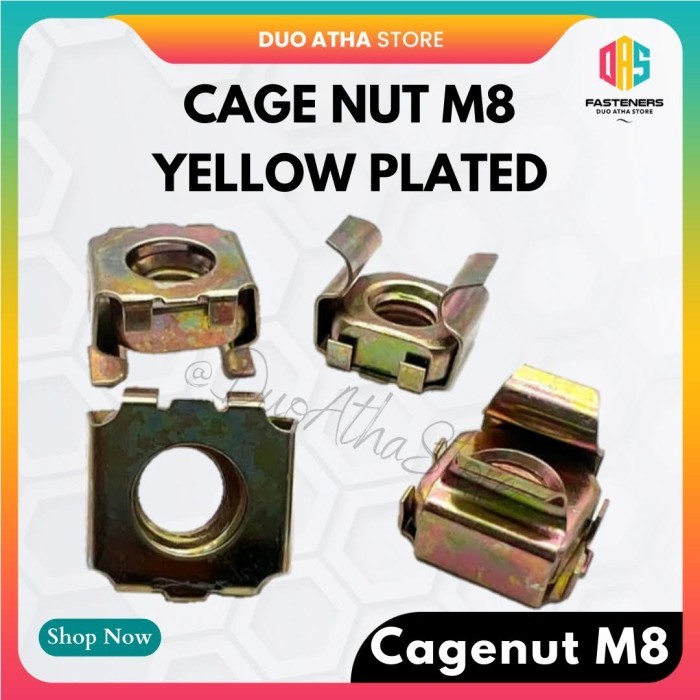 Jual M8 Cage Nut Mur Kandang Mur Rack Server M8 Kuning | Shopee Indonesia