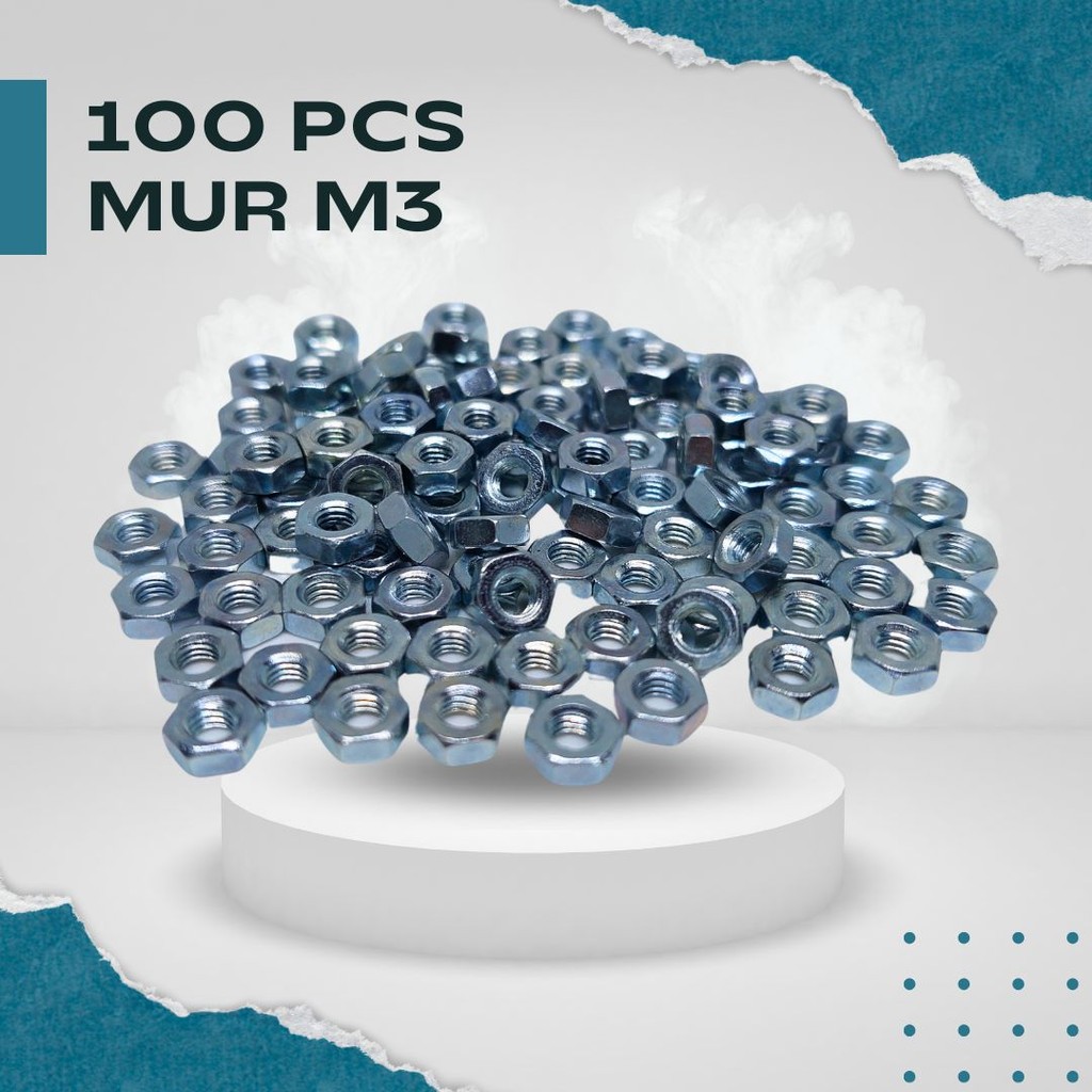 Jual Mur M3 3mm – 100 PCS Mur Ukuran 3mm untuk Baut & Perakitan ...