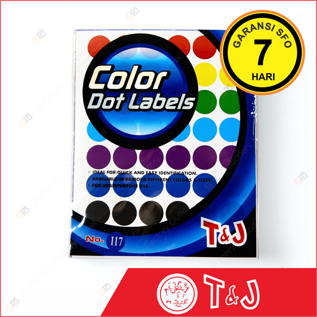 Jual Label Warna Fluorescent T&J 117 MIX - Dot 22mm | Shopee Indonesia