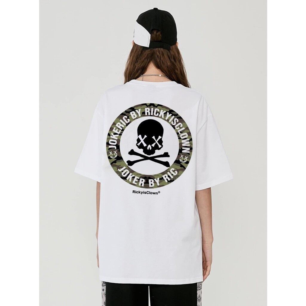 Jual (COD) RICKY IS CLOWN Clown Camouflages Skull Oversize T-shirt ...