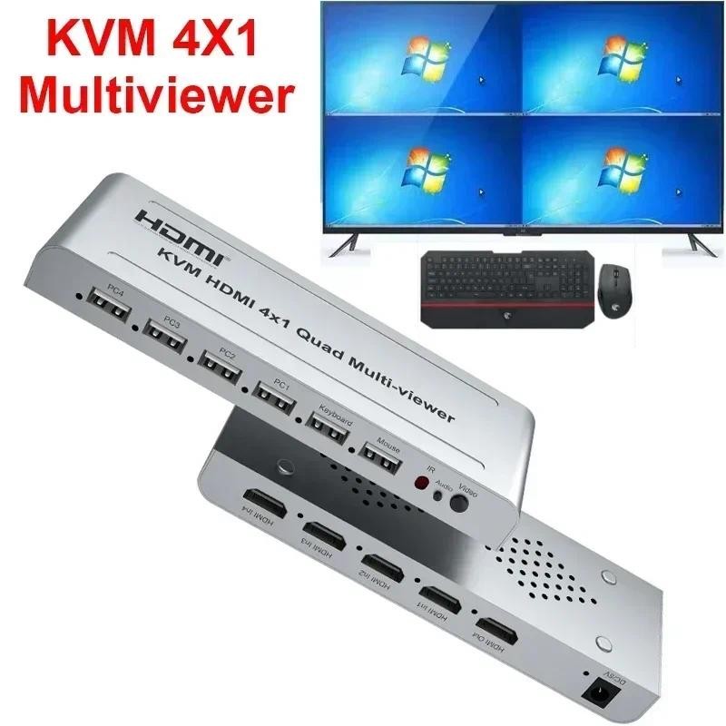 Jual KVM HDMI 4X1 Quad Multi Viewer 4 in 1 Out Vedio Processor Screen Multiviewer Seamless ...