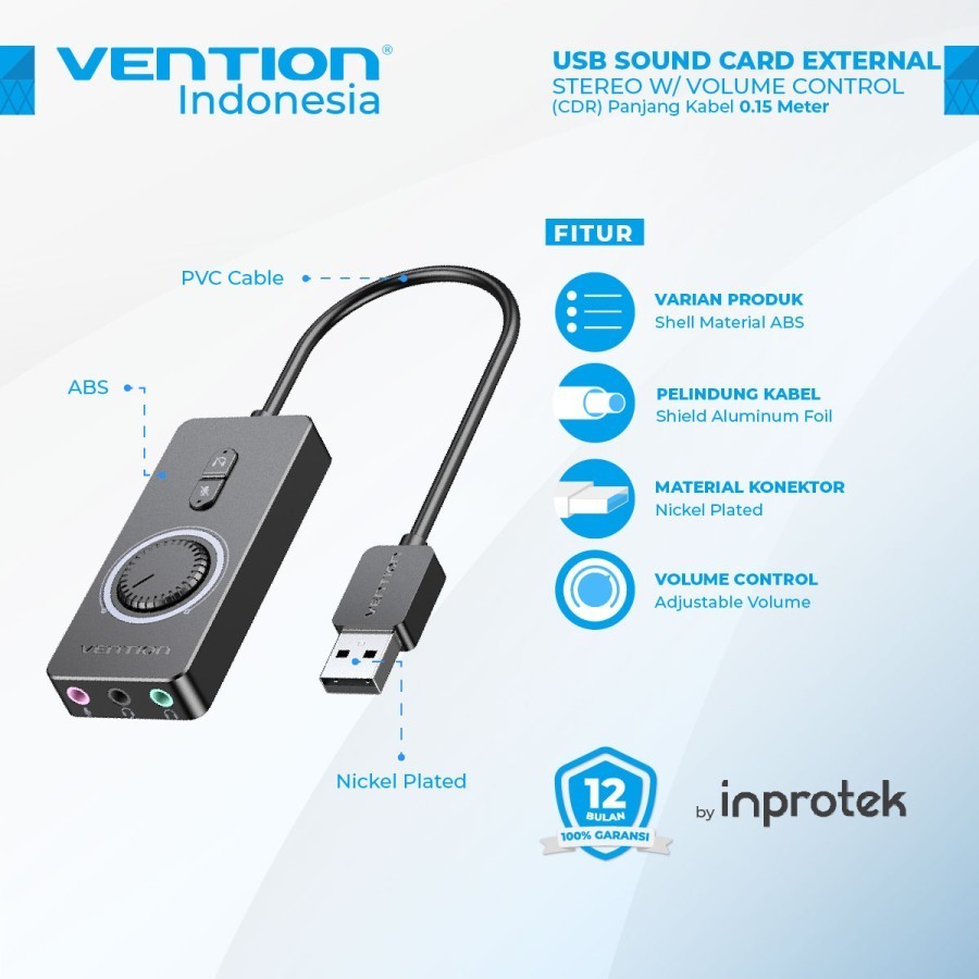 Jual Vention Sound Card External USB Volume Control 0.15M (CDRBB ...