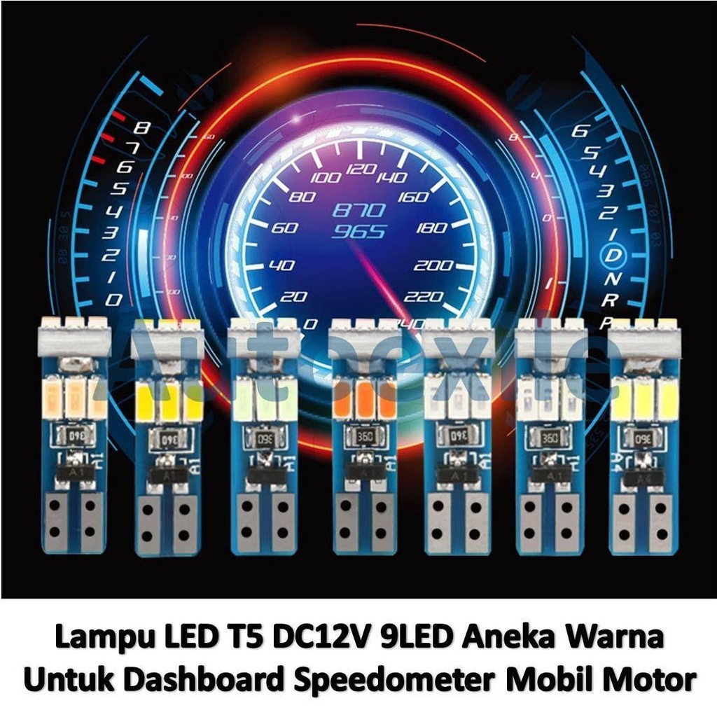 Jual Lampu LED T5 9Mata Panel Dashboard Speedometer Wedge Instrumen ...