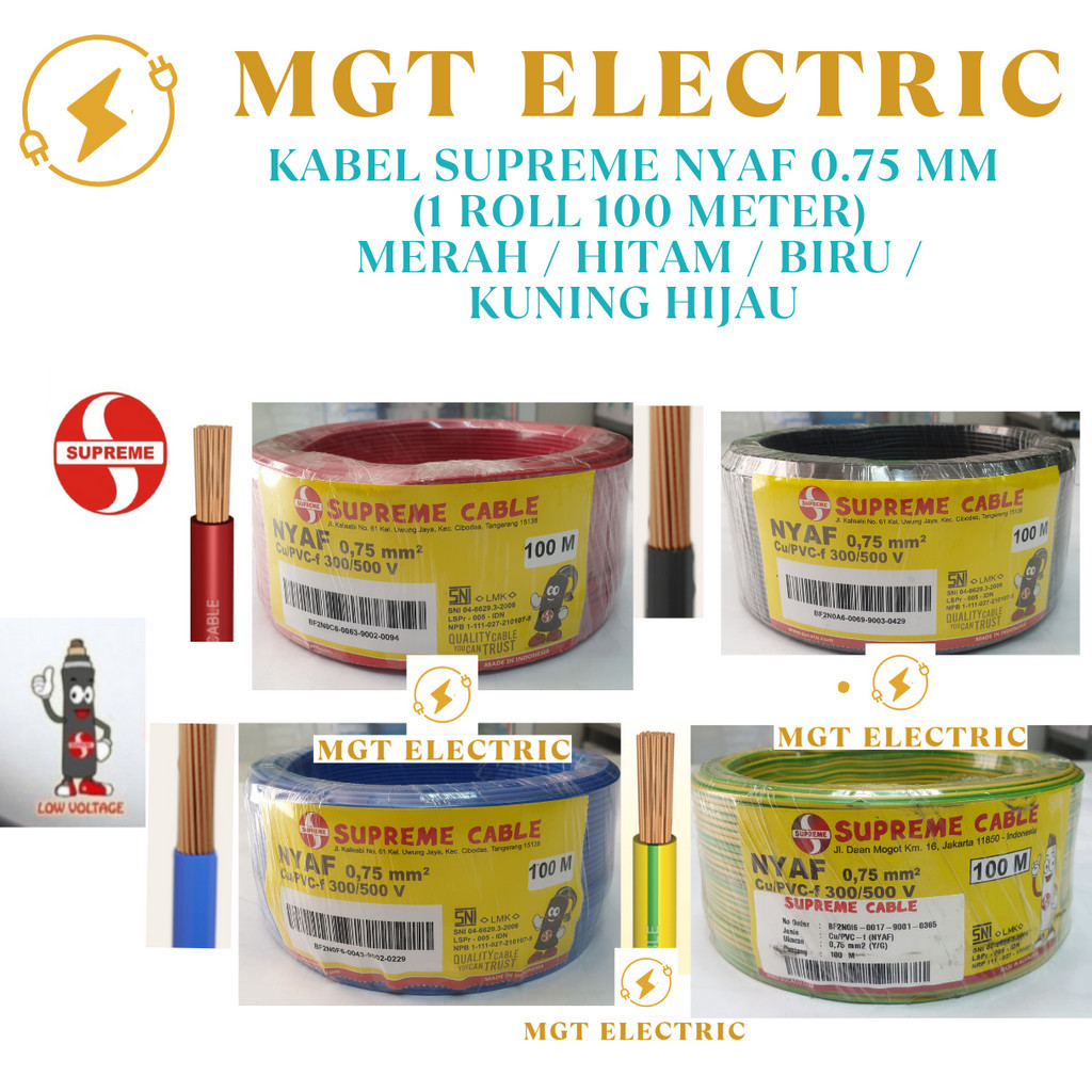 Jual KABEL SUPREME NYAF 0.75 MM (1 ROLL 100 METER) | Shopee Indonesia