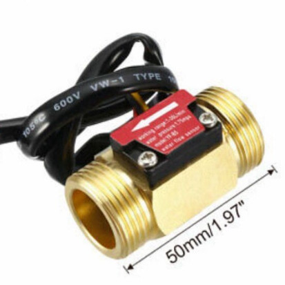 Jual Flow Sensor Kuningan Ukuran 1/2 & 3/4 Soket Molek Besar 3 Pin ...