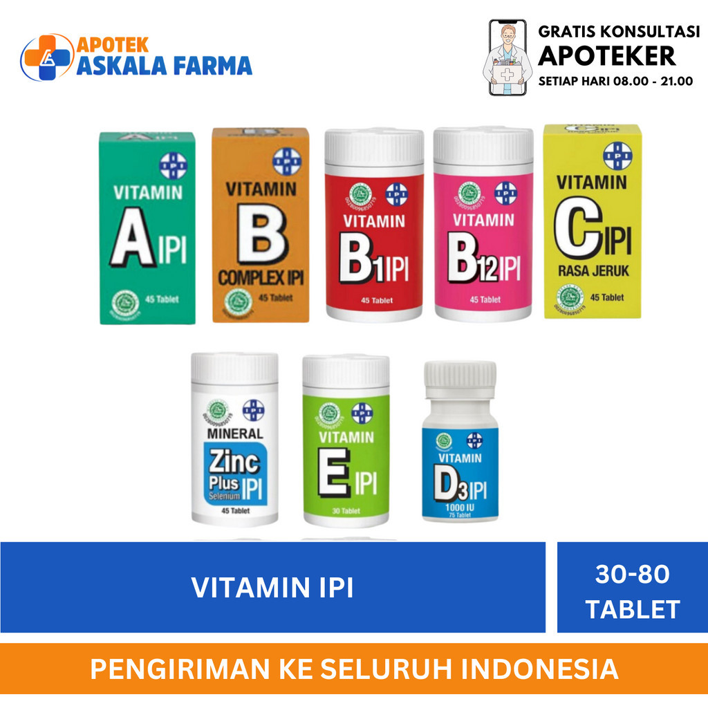 Jual IPI Vitamin A B1 B12 B Komplek C D Zinc 1 Botol | Shopee Indonesia