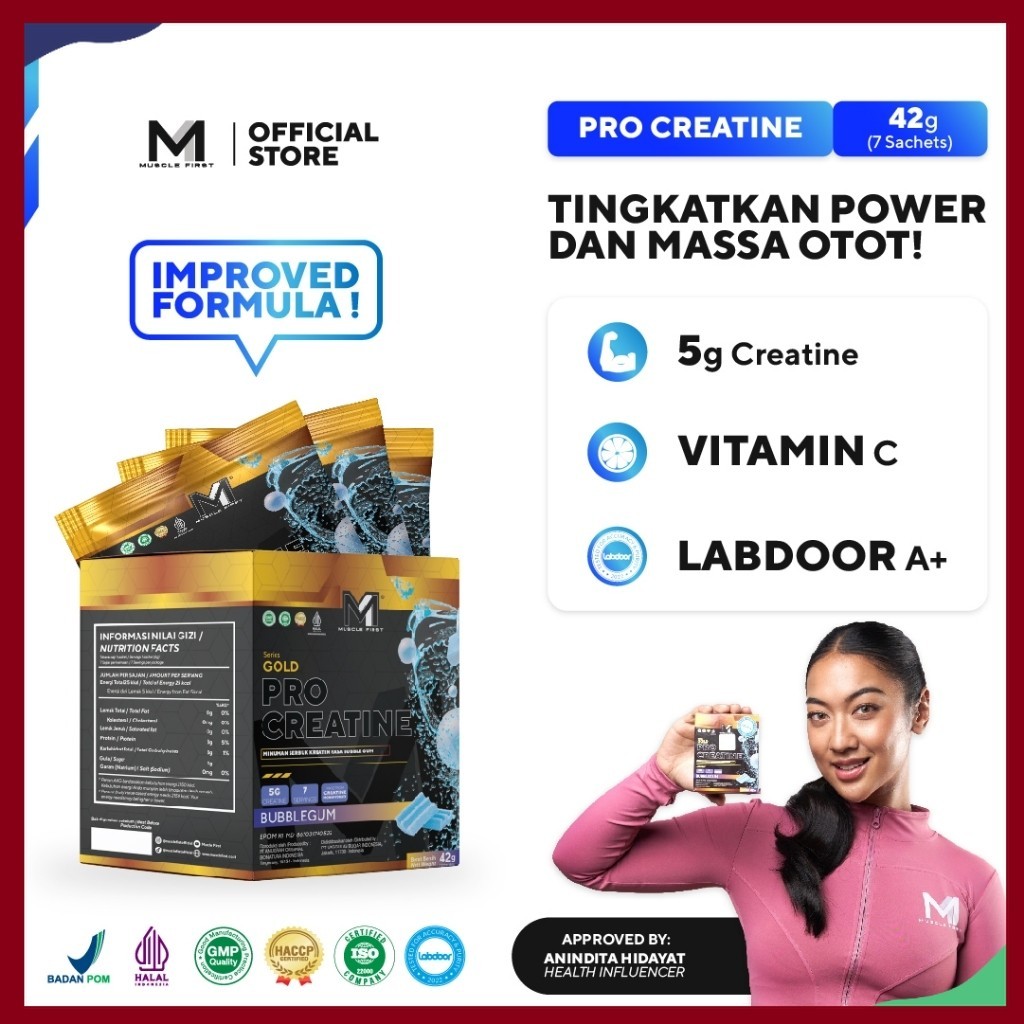 Jual Pro Creatine 1 Box isi 7 Sachet - Menambah Massa Otot Suplemen ...