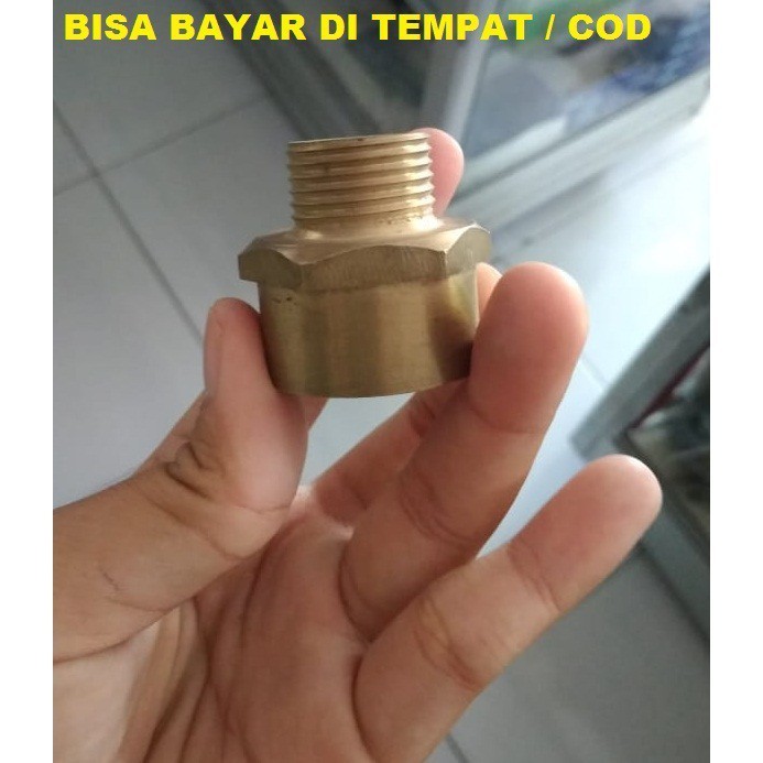 Jual VERLOP SOCK DRAT LUAR UKURAN 1/2" KUNINGAN / SOCK DRAT KUNINGAN ...