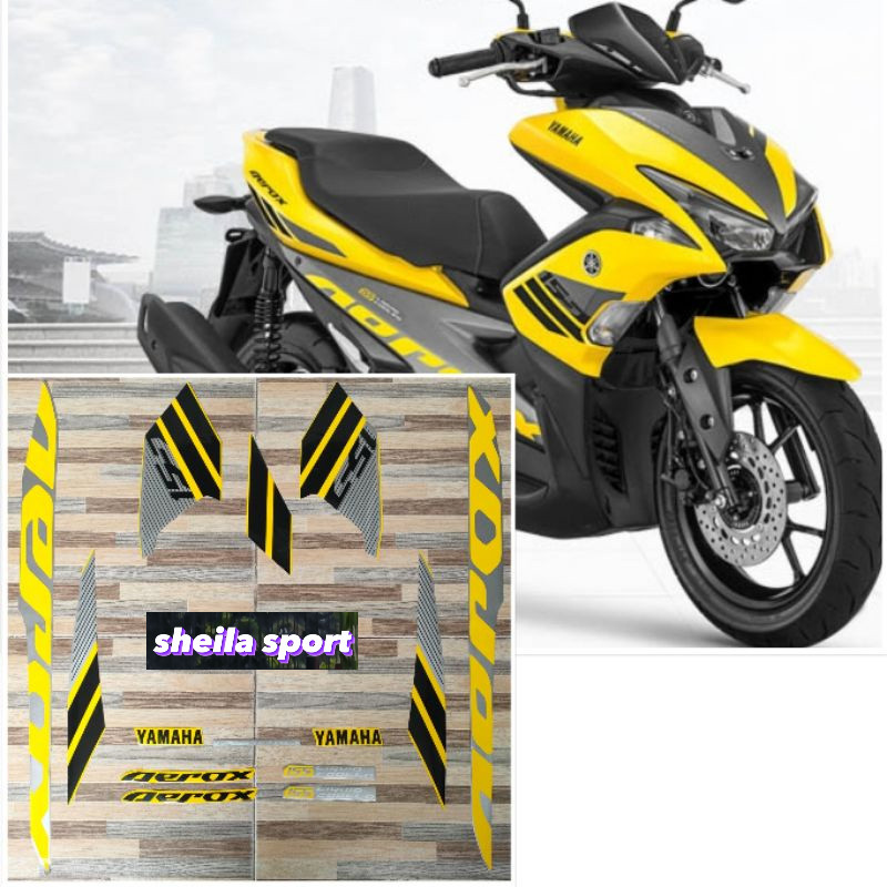 Jual Striping aerox stiker Yamaha aerox 155 VVA kuning silver tahun ...