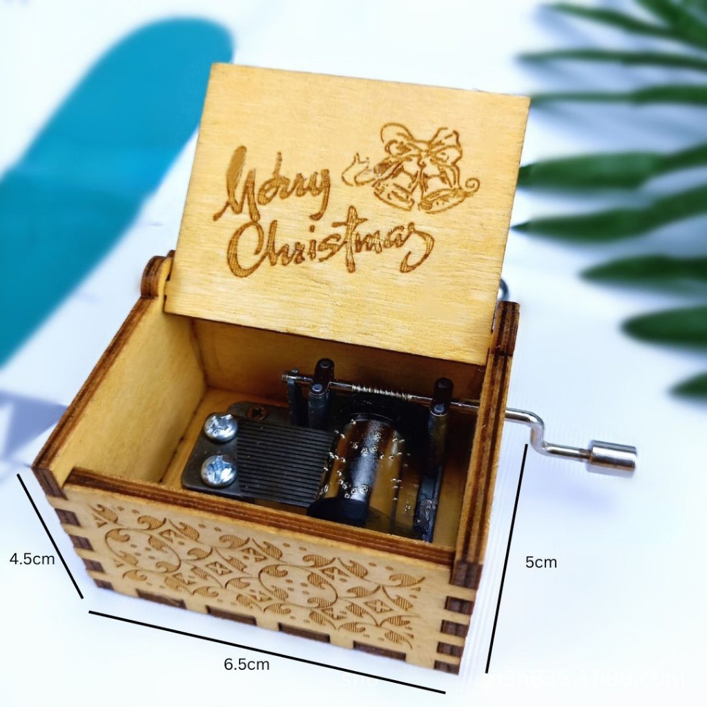 Jual GS - Kotak Musik Kayu Wood Vintage Music Box Diputar Tangan Kado ...
