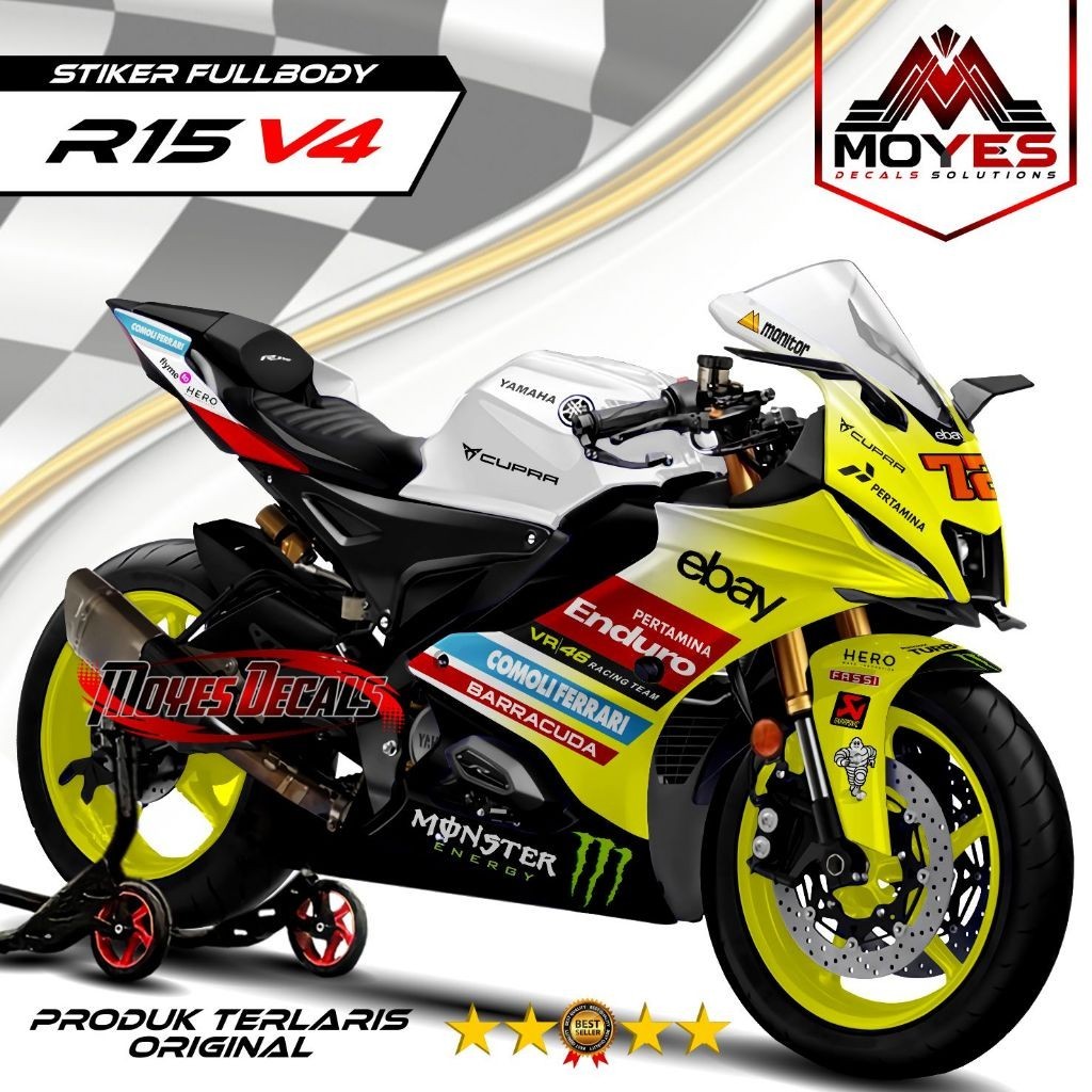 Jual Decal R15 V4 Fullbody Decal Stiker Motor R15 V4 Fullbody Dekal ...