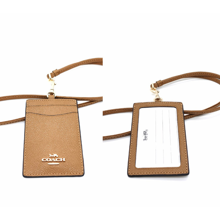 Jual COACH Metal Logo Brown Card Holder ID Lanyard with Receipt New ...
