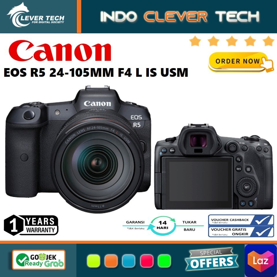 Jual Canon EOS R5 Kit RF 24-105mm f/4L IS USM - Garansi Resmi | Shopee ...