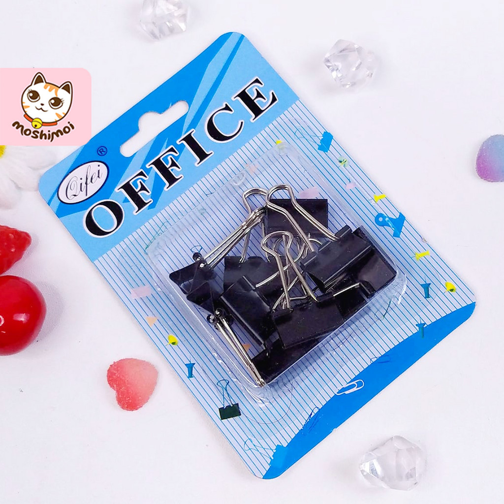 Jual Binder Clip / Paper Clip / Klip Kertas Besi (K) Hitam Isi 10 Pcs ...