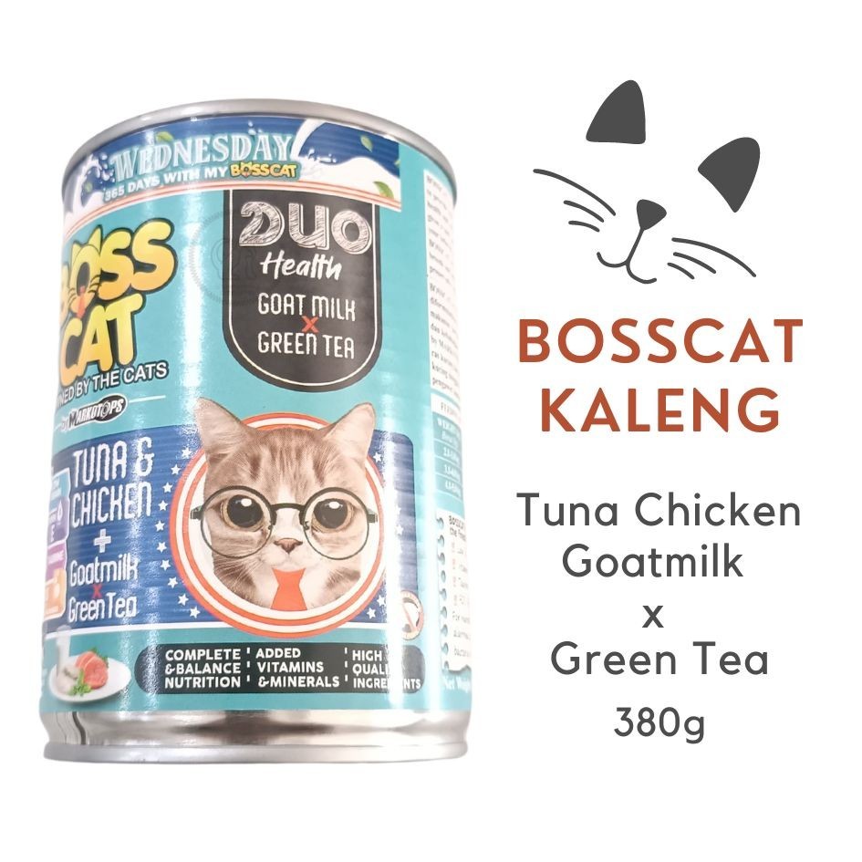 Jual BOSSCAT Kaleng 380g - Tuna Chicken Wednesday | Shopee Indonesia