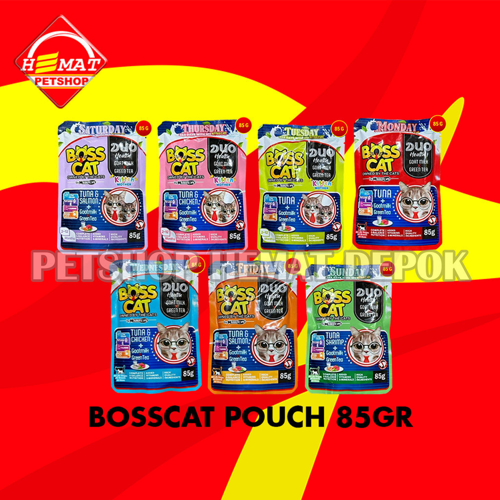 Jual Makanan Kucing Basah Boss Cat Wet Food Pouch Sachet 85 Gram ...