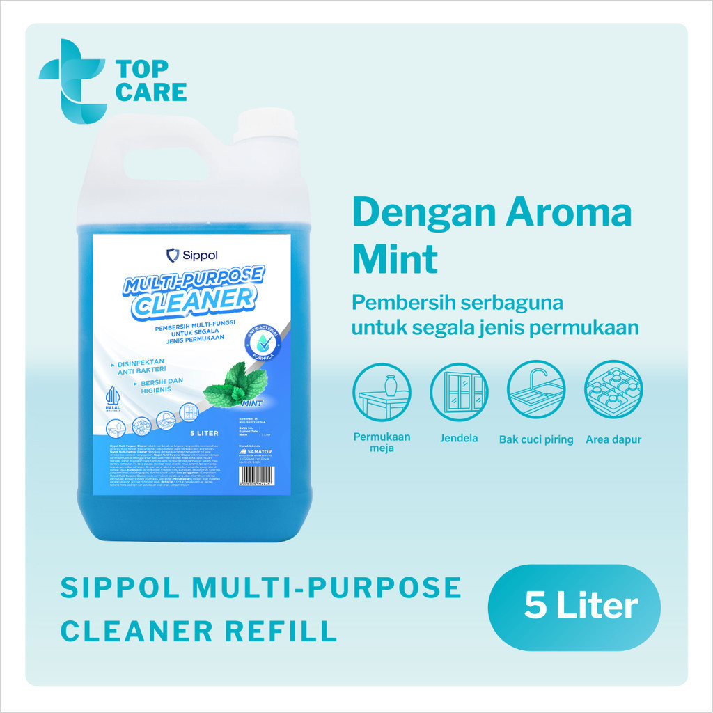Jual Sippol Multi-Purpose Cleaner Jeriken 5 Liter [Mint] / Isi Ulang ...