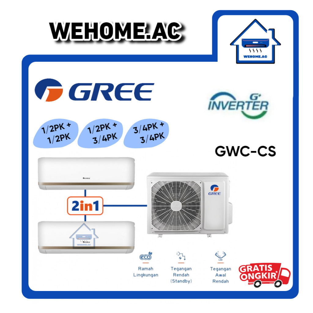 Jual AC Gree Inverter Combo Split - 2 IN 1 GWC-CS AC Inverter Combo ...