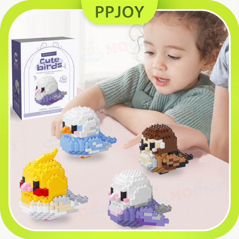 Jual Mainan Balok Susun Kartun Bird/ Burung DIY Bricks Mini Mainan ...