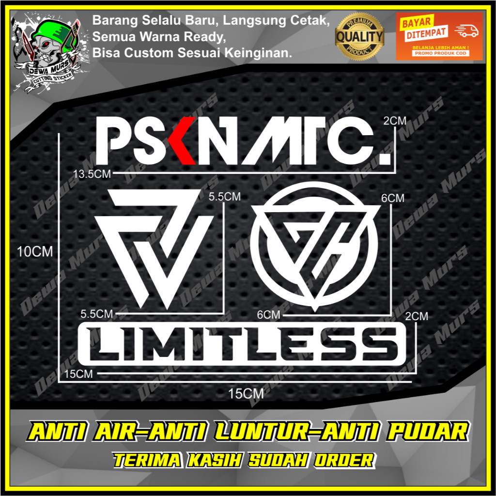 Jual Cutting Sticker Paket 4 In 1 Psknmtc 2 Logo Limitless Sticker ...