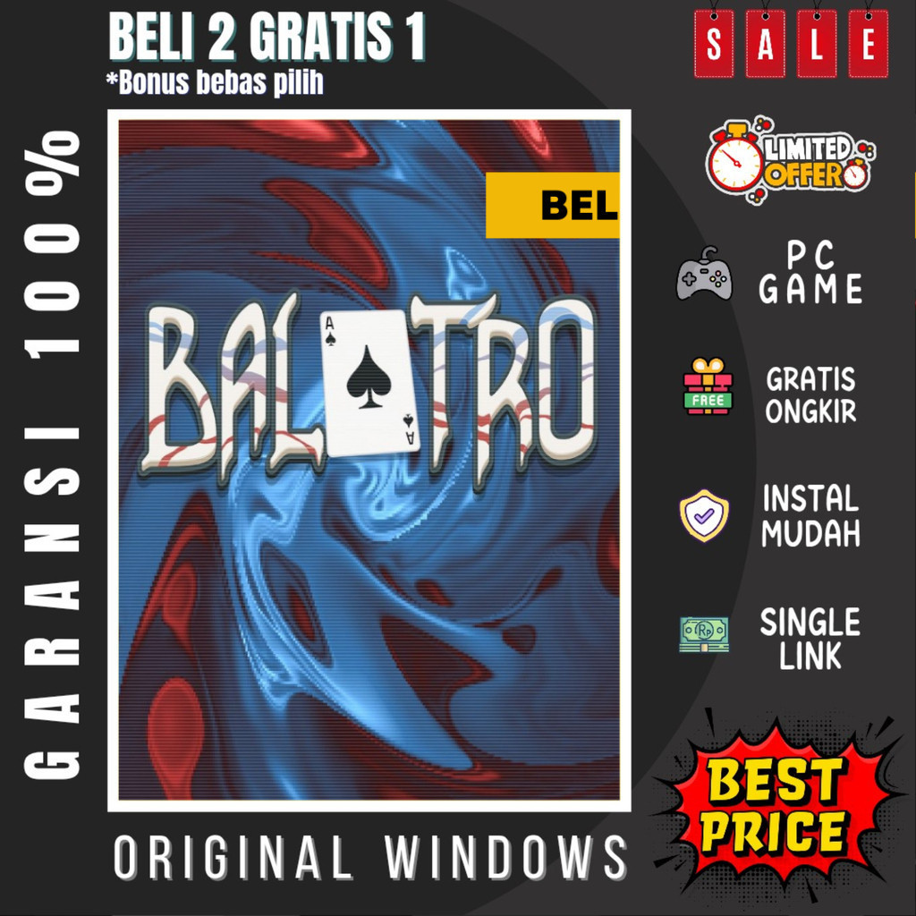 Jual BALATRO- GAME PC - GAME LAPTOP - PC GAMES - BELI 2 GRATIS 1 ...