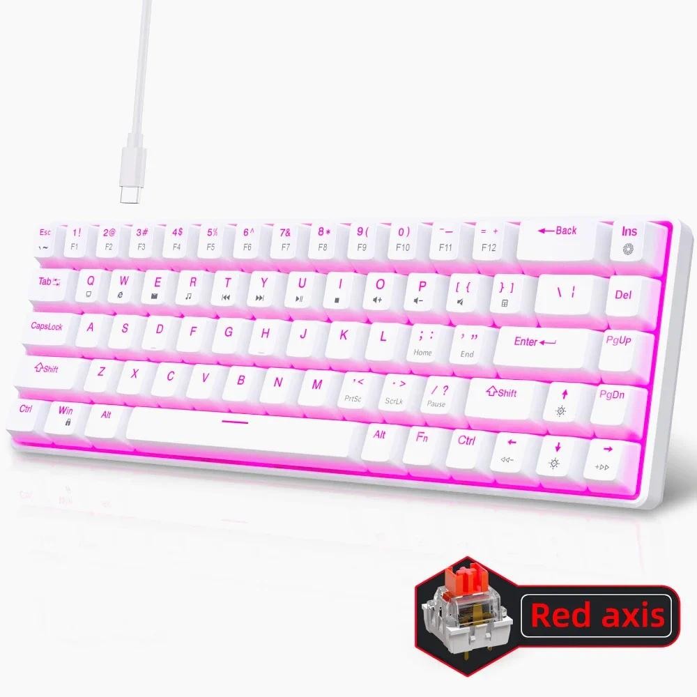 Jual USB mechanical keyboard 60% gamer keyboards gaming backlit mini 68 ...