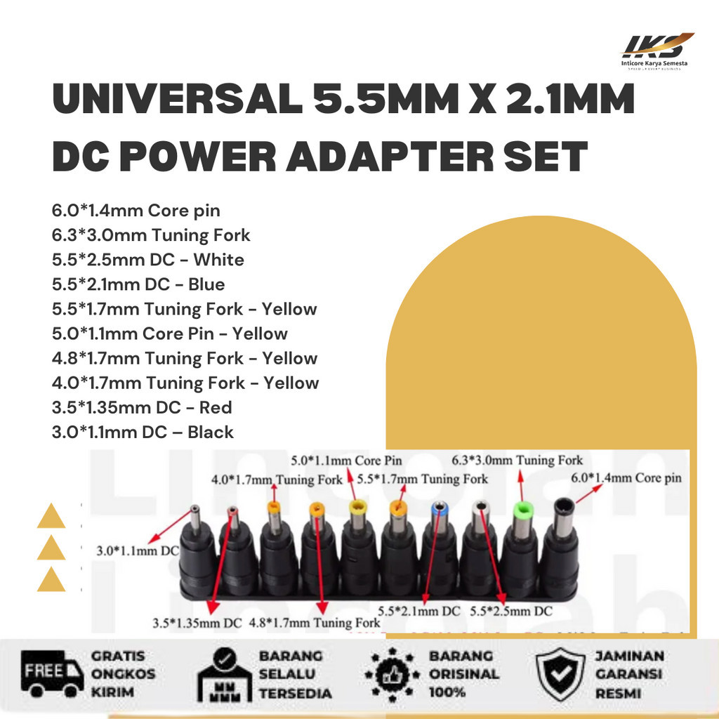 Jual Universal 5.5mm x 2.1mm DC Power Adapter Set | Shopee Indonesia